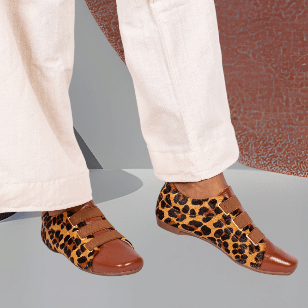 TENIS FEMININO ANIMAL PRINT COM ELSATICO-45453 - yasmim marra calçados